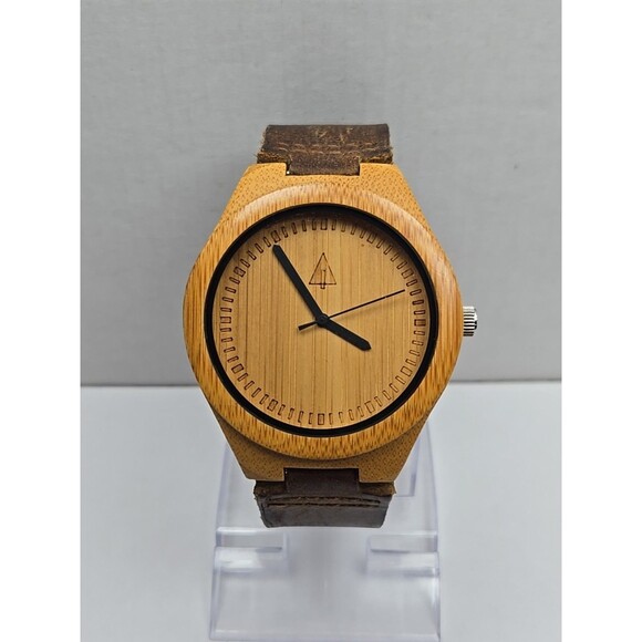 tree hut | Accessories | Treehut Bamboo Wood Quartz Watch Brown Leather ...